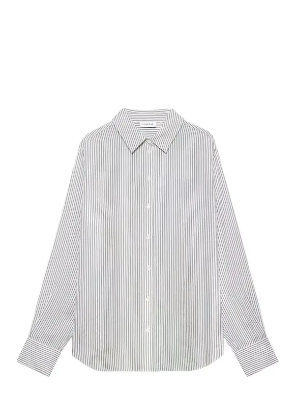 ANINE BING Essie Striped Cotton Shirt - White