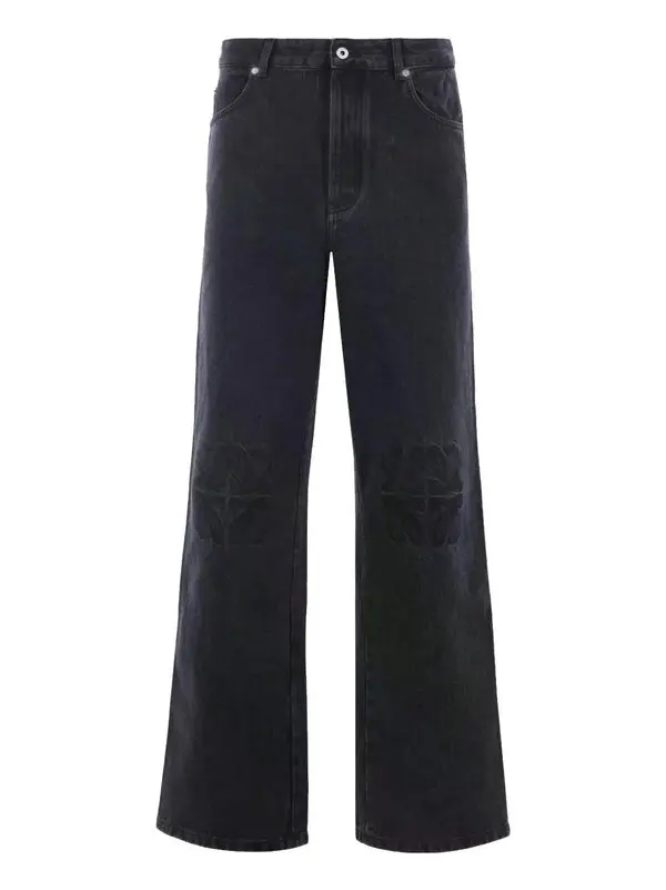 Loewe Anagram Embroidered Jeans - Black