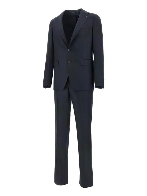 Tagliatore Narrow-lapels Wool Suit - Blue