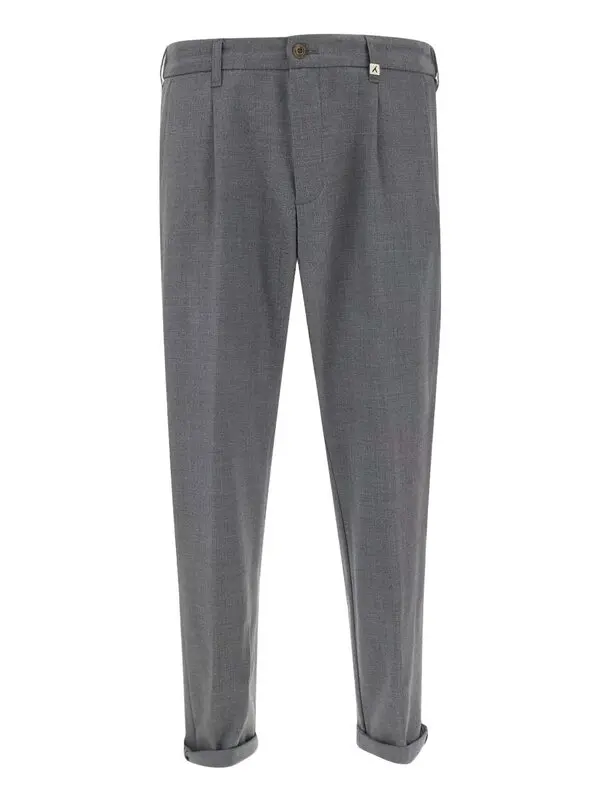 MYTHS Pleated Turn-up Trousers - Grey