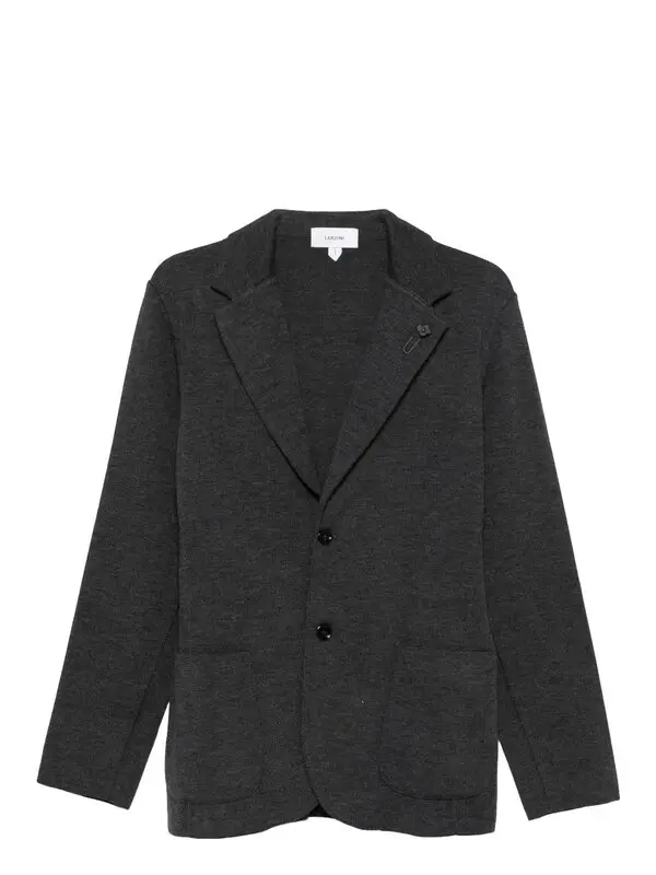 LARDINI Single-breasted Knitted Blazer - Grey