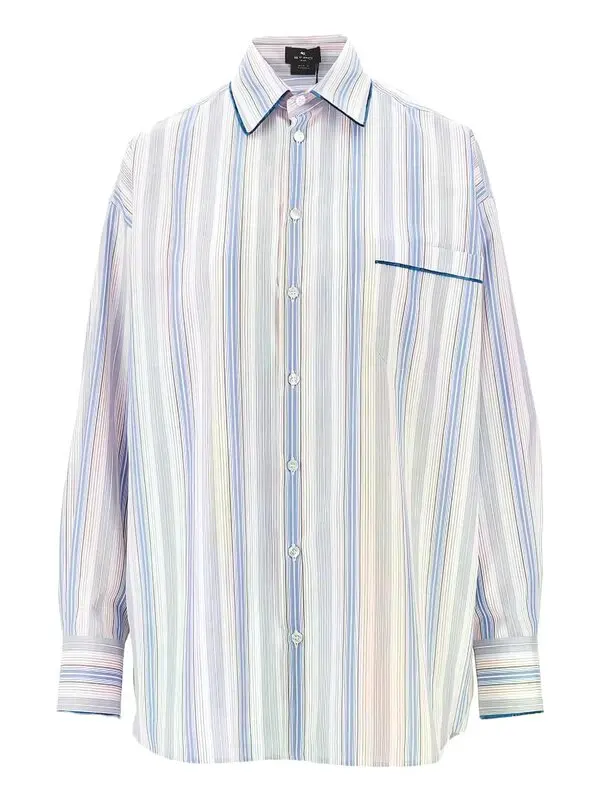 Etro Striped Collar Shirt - Blue