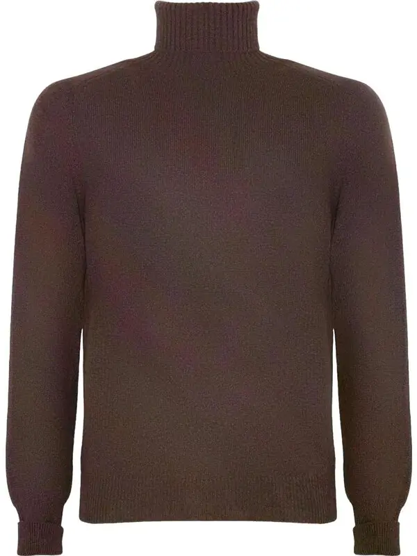 Fedeli Turtleneck Cashmere Sweater - Brown
