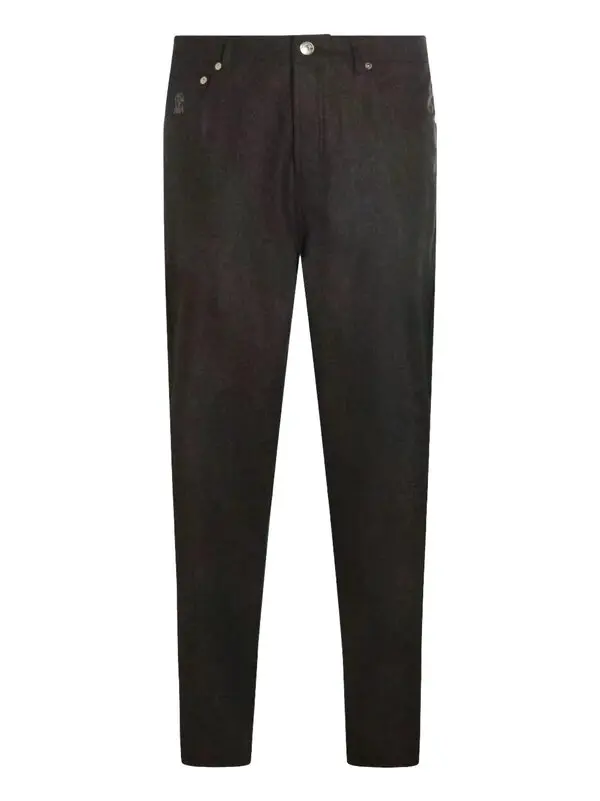 Brunello Cucinelli Embroidered-pocket Trousers - Brown