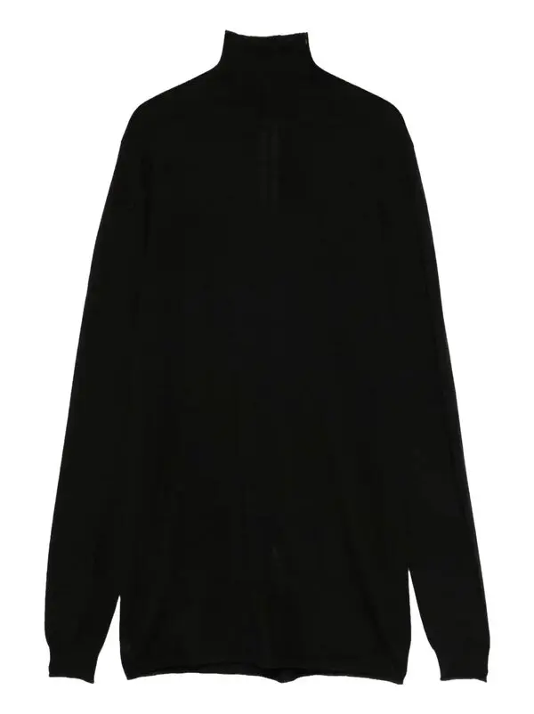 Rick Owens High-neck Wool Sweater - Black