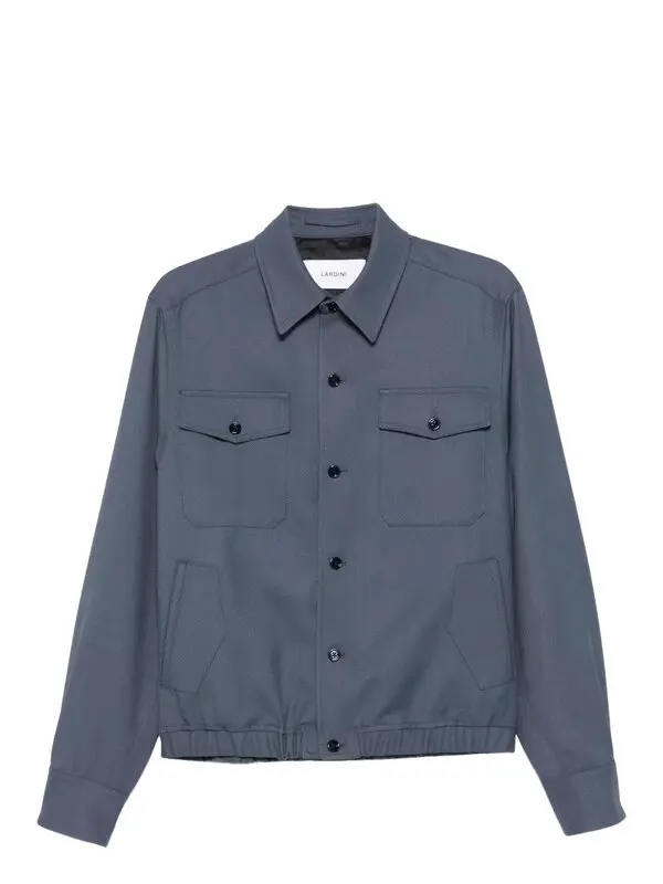 LARDINI Button-fastening Flap-pocket Jacket - Blue