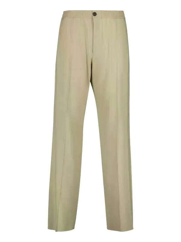 FERRAGAMO Elasticated-waist Button Trousers - Neutrals