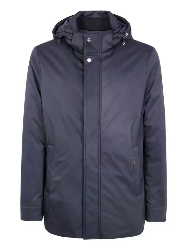 MOORER Hooded Zip-fastening Jacket - U0402 Dark Blue