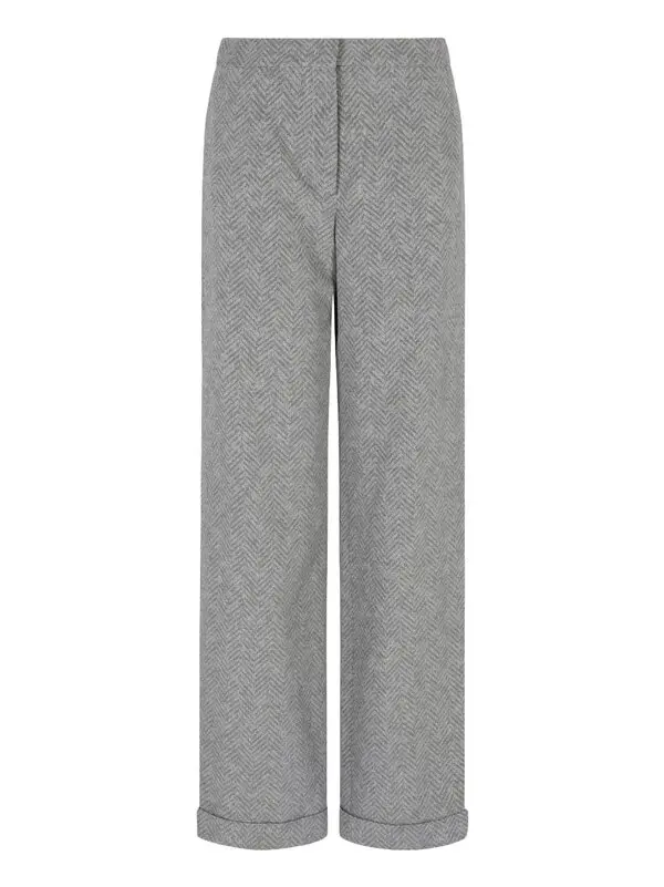 Emporio Armani Herringbone Trousers - Grey