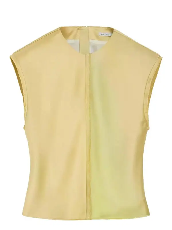 Ami Raw-edge Sleeveless Top - Green