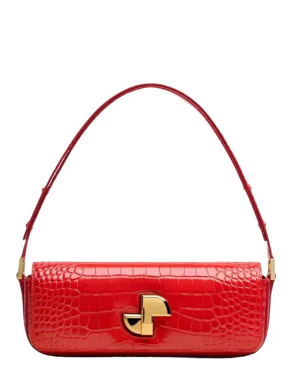 Patou Le Lock Crocodile-embossed Shoulder Bag - Red