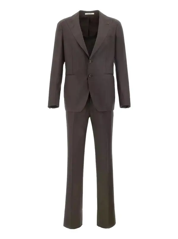 Tagliatore Peak Lapel Two-piece Suit - Brown