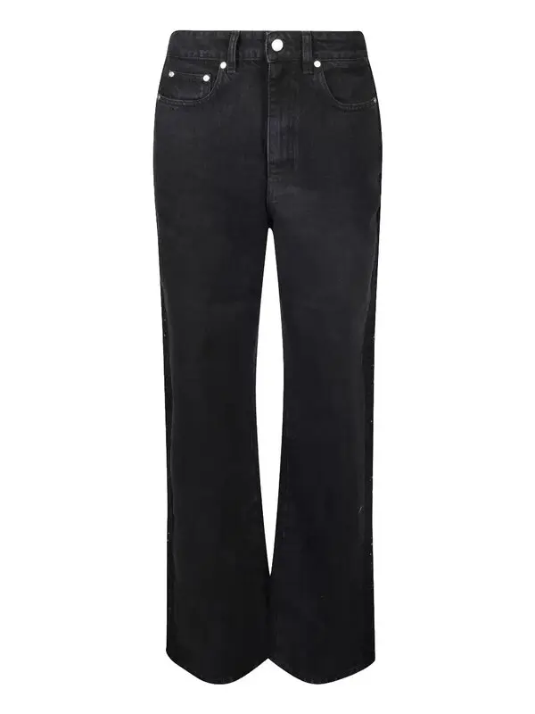 Stella McCartney Lace-insert High-rise Jeans - Black