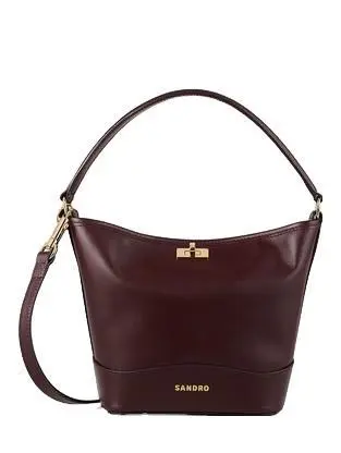 Sandro Tangoso Mini Leather Bag - Gold