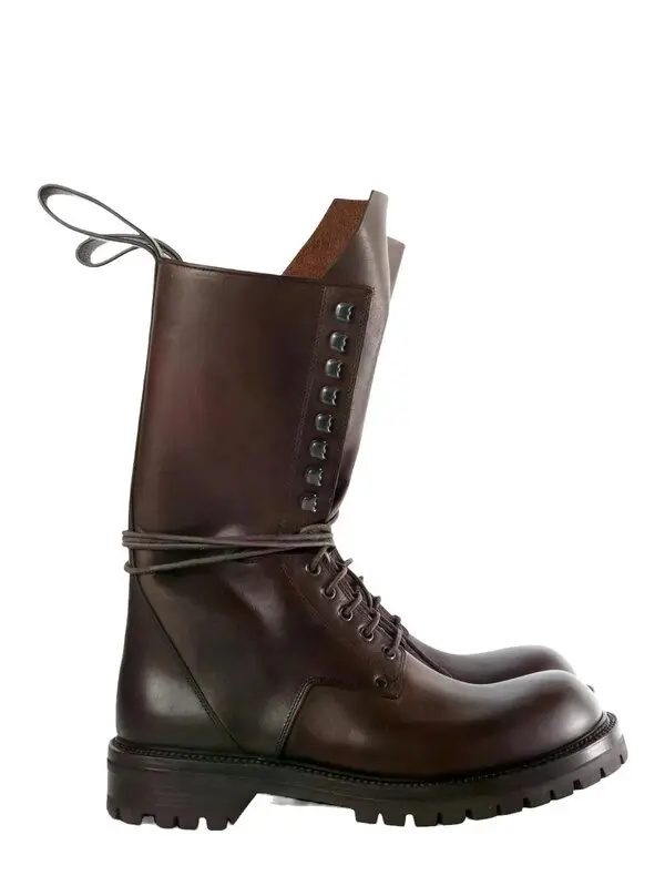 Rick Owens Lace-up Leather Boots - Brown
