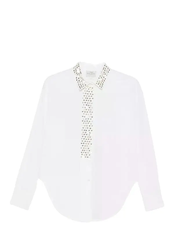 FORTE_FORTE Petites-étoiles Embellished-collar Shirt - White
