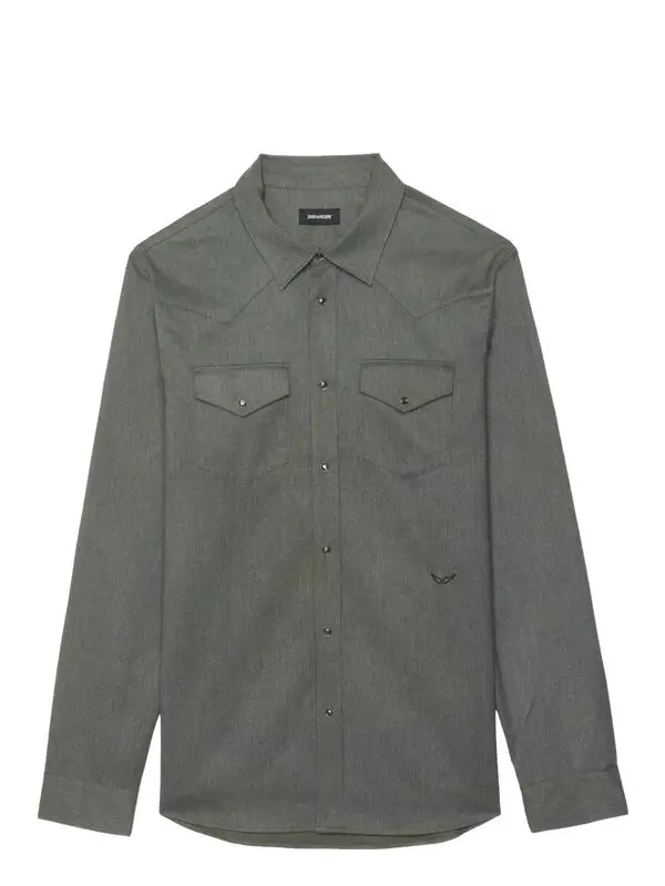 Zadig&Voltaire Saby Double-pocket Long-sleeve Shirt - Green