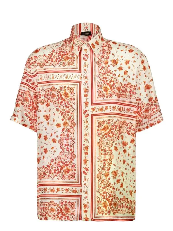 Fendi Bandana-print Short-sleeve Shirt - White