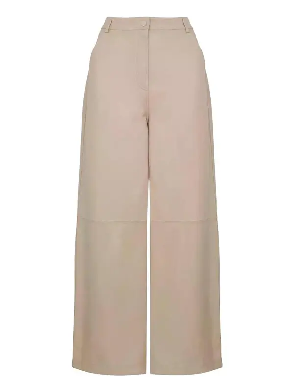 YVES SALOMON Leather Trousers - Neutrals