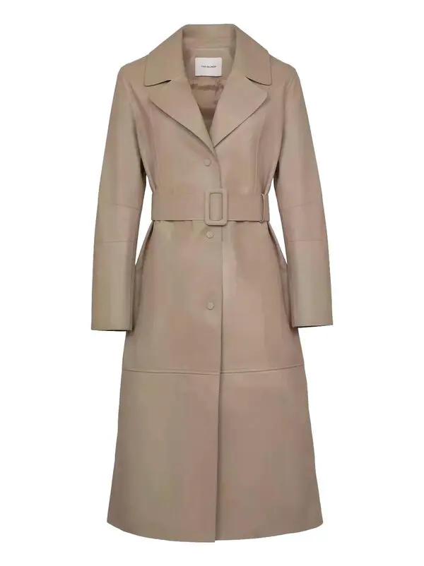 YVES SALOMON Leather Trench Coat - Neutrals