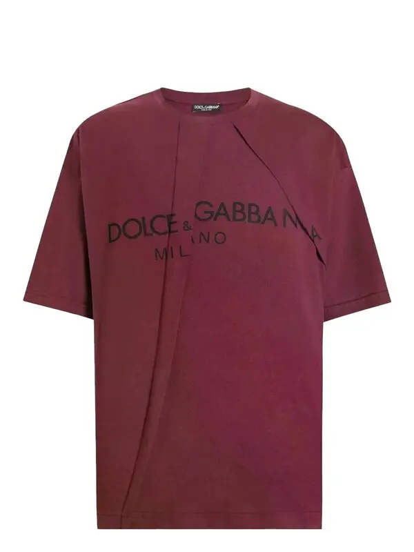 Dolce & Gabbana Pleat-detail T-shirt - Red