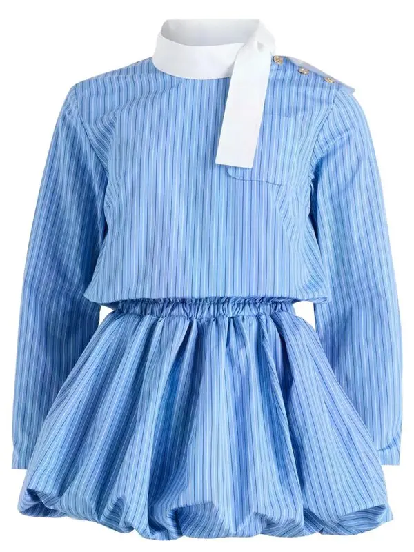 PATOU Striped Bubble Dress - Blue