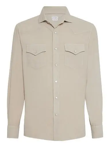 Brunello Cucinelli Easy Fit Shirt - Natural Horn