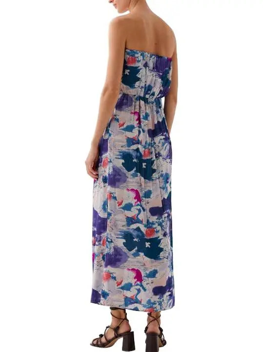 SCALPERS Printed Bandeau Dress - Blue