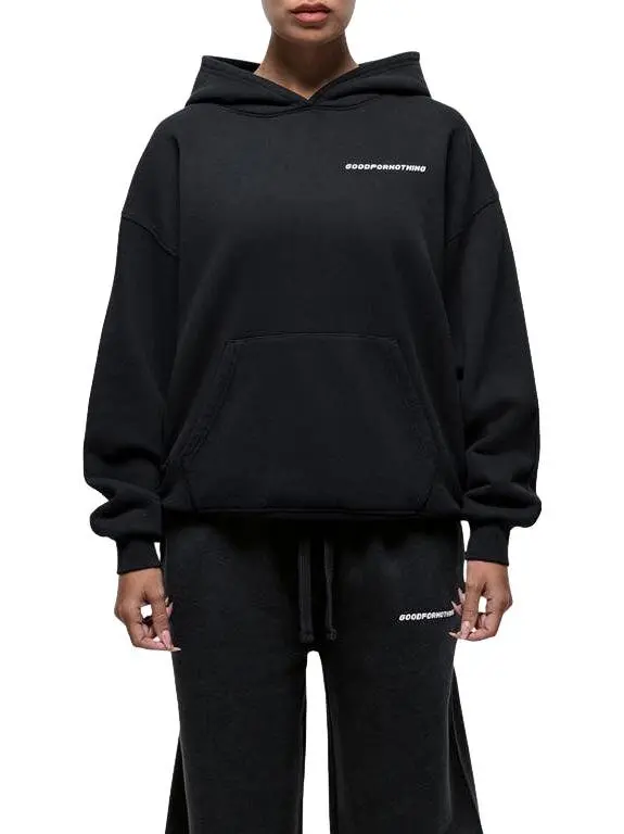 GOOD FOR NOTHING Relaxed Fit Hoodie - Black