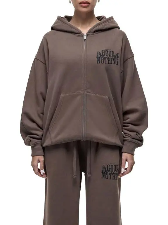 GOOD FOR NOTHING Dakota Zip Hoodie - Brown