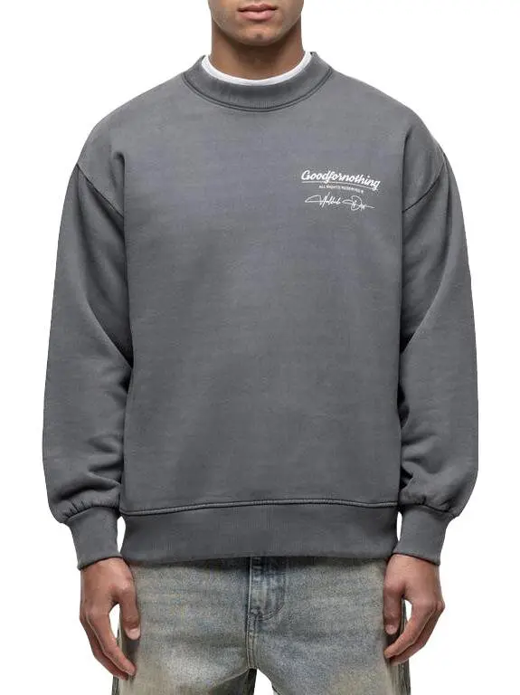 GOOD FOR NOTHING Washed Cult Sweatshirt - Grey