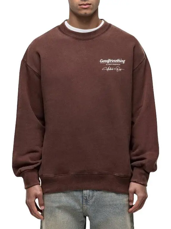GOOD FOR NOTHING Washed Cult Sweatshirt - Rust