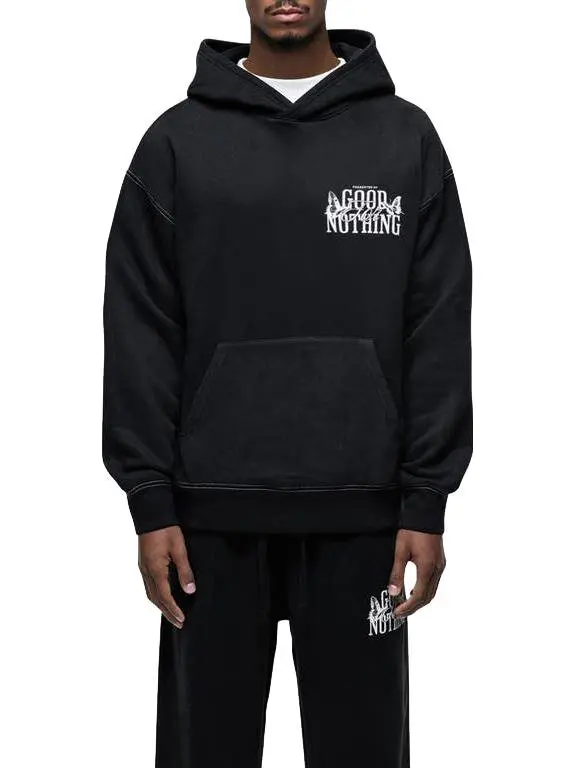 GOOD FOR NOTHING Relaxed Fit Hoodie - Black