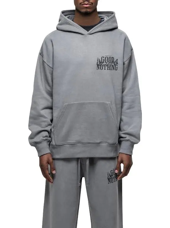 GOOD FOR NOTHING Relaxed Fit Hoodie - Grey