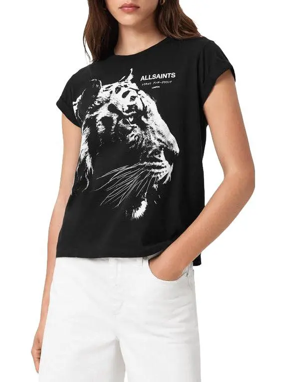 ALLSAINTS Ivana Anna Tiger Graphic T-shirt - Black