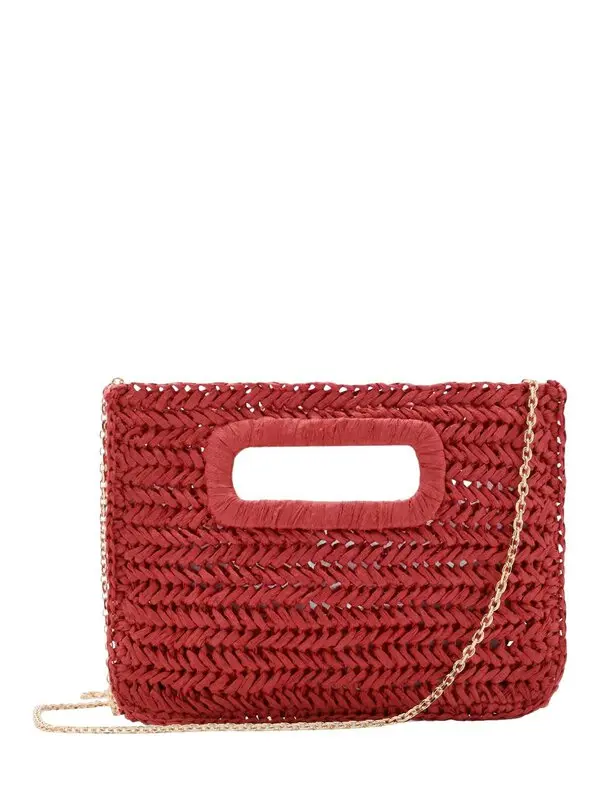 Mango Natural Fiber Clutch - Red