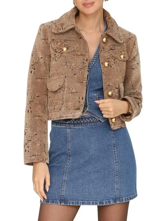 Avec Les Filles Crop Corduroy Jacket - Fawn