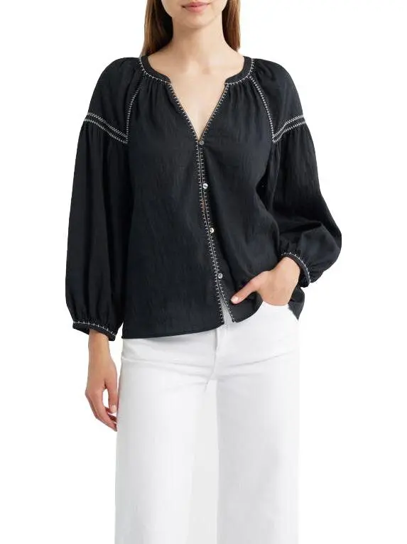 Rails Vasia Embroidered Top - Black