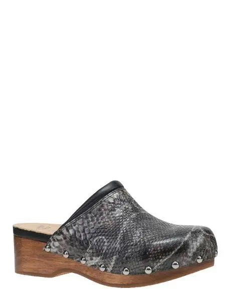 Dansko Andie Leather Platform Mule - Grey Snake