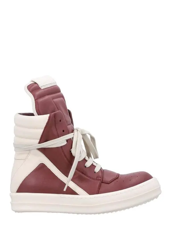 Rick Owens Geobasket High Top Sneakers - Rosewood