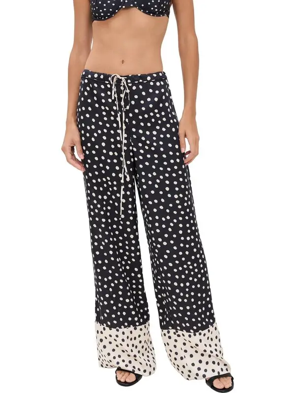 Devon Windsor Madeline Polka Dot Pants - Black Domino