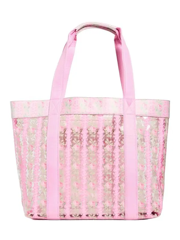LoveShackFancy Marjorie Floral Print Tote - Strawberry Macaroon