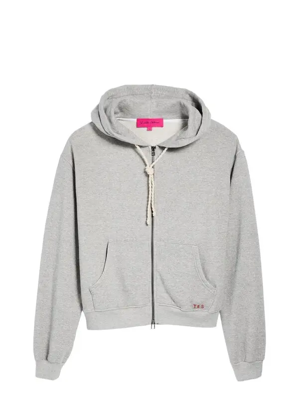 THE ELDER STATESMAN Daily Zip Hoodie - Heather Grey