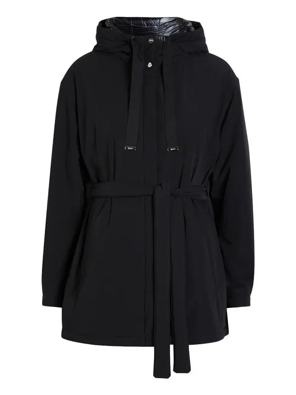 Herno Hooded Belted Shell Jacket - Black