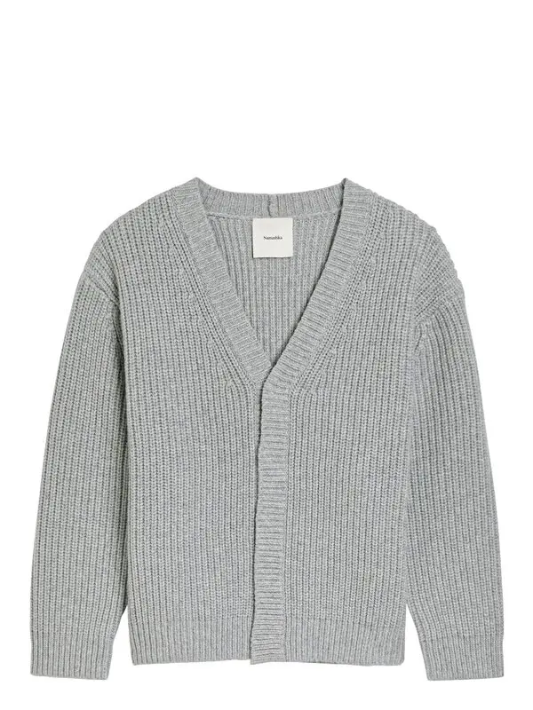 Nanushka Varten Wool And Cashmere-blend Cardigan - Light Grey