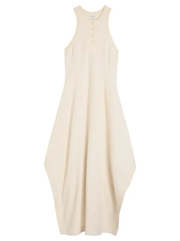 Nanushka Draped Crepe Maxi Dress - Cream