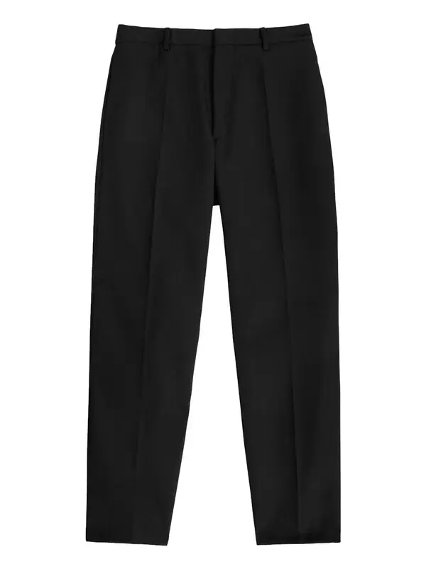 JIL SANDER Sharp Garbardine Wool Trousers - Black