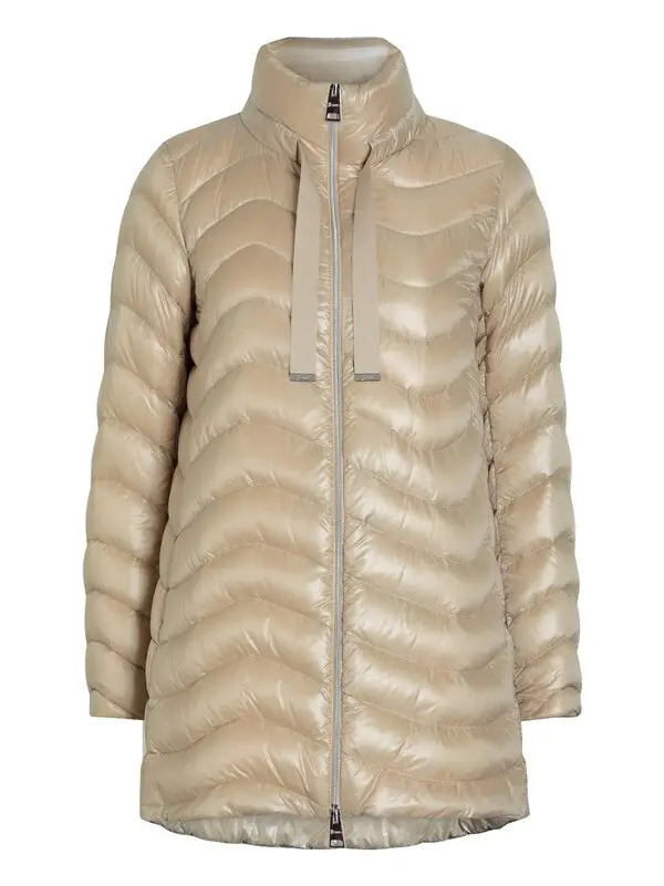 Herno Quilted Glossed Shell Jacket - Beige