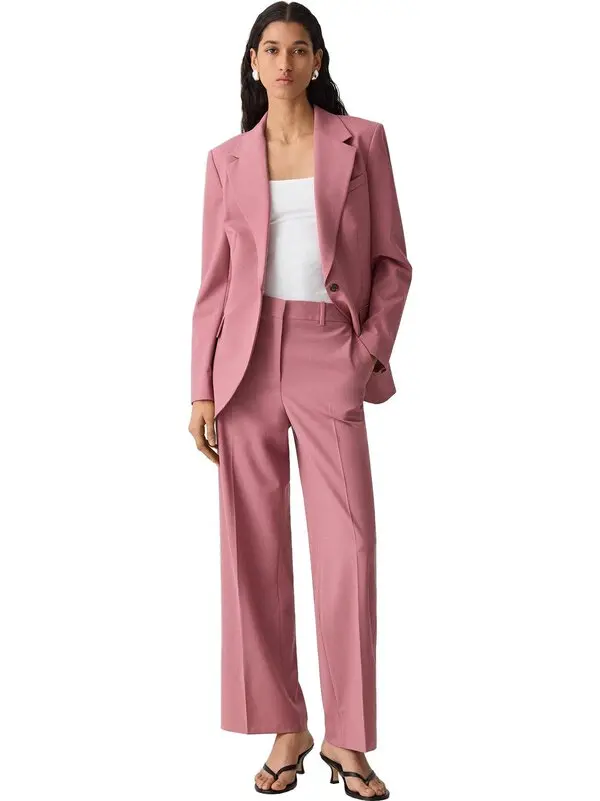 Theory Classic Straight Pant In Good Wool - Dusty Rose
