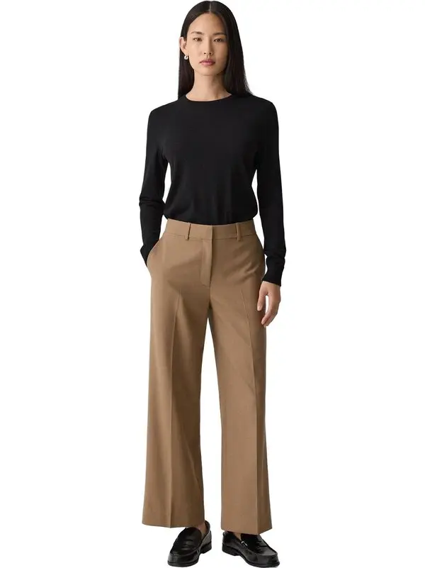 Theory Classic Straight Pant In Good Wool - Truffle